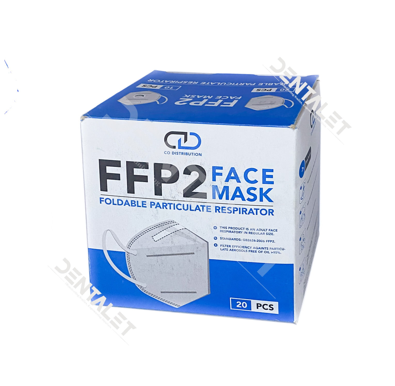 Masques faciaux kn95/ffp2 sans valve (×10) - Dentalet